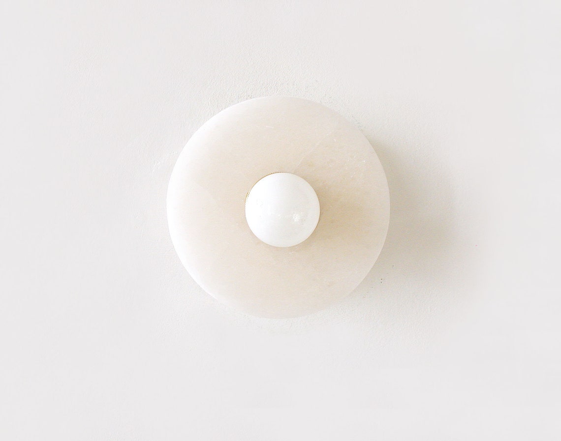 Selenite Stone Minimalist Wall Fixture Light Selenite Crystal - Etsy