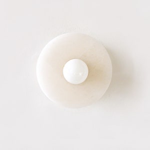 Selenite Stone Minimalist Wall Fixture Light Selenite Crystal Sconce ...