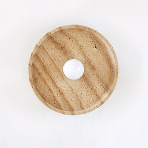Travertine Round Modern Light Fixture Travertine Sconce Vanity ...