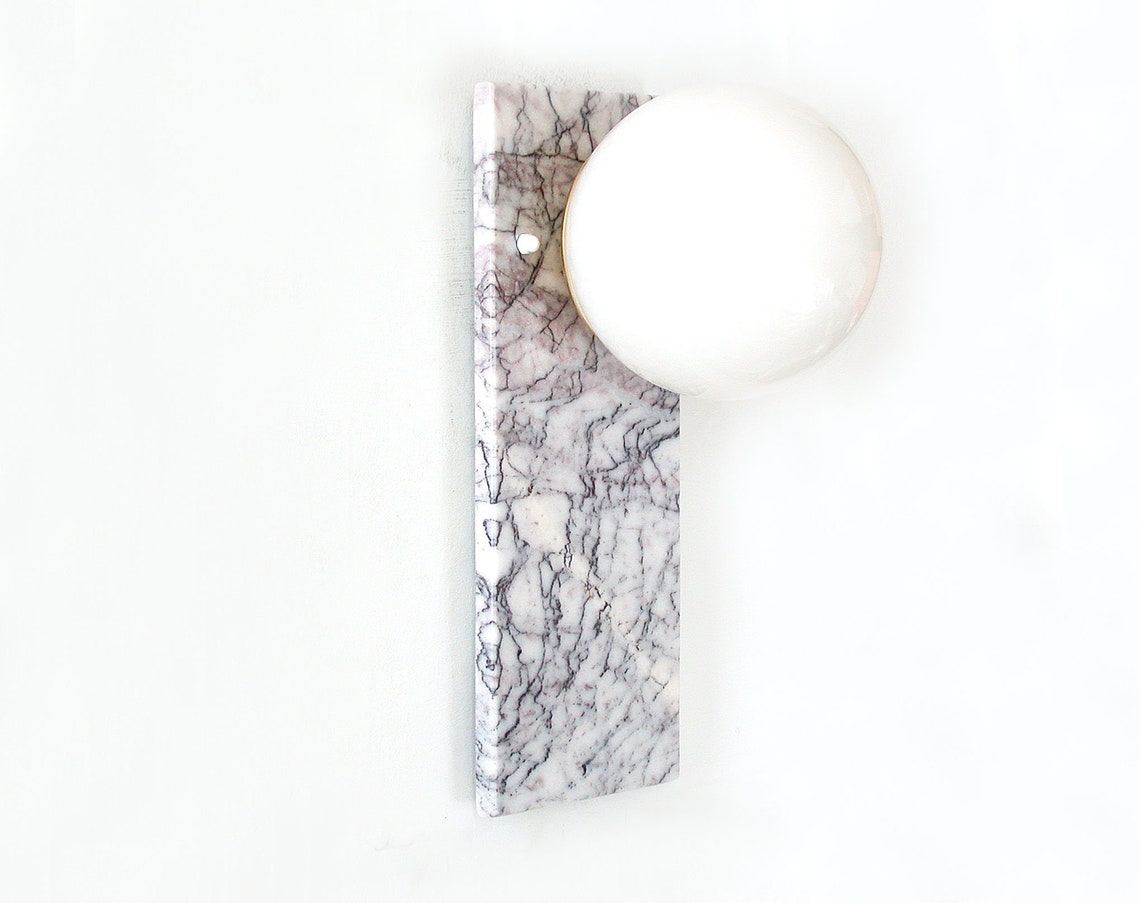 Lilac Marble Rectangular Flush Mount Light Fixture Lilac Marble Vanity ...