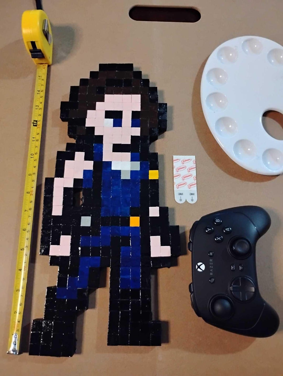 Jill Valentine (8-bit Version) Pixel 15.5 Inch X 6 Inch Wooden Block ...