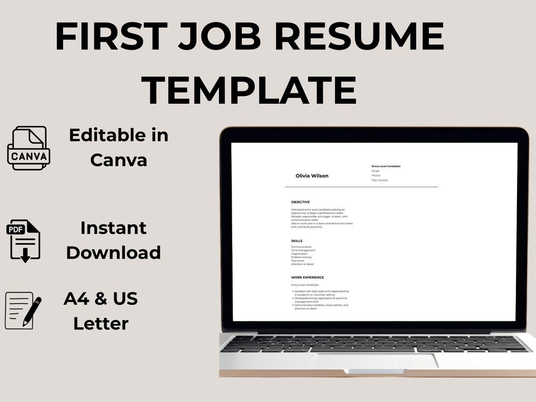Teen Resume Template | First Job Resume | Canva CV - Etsy
