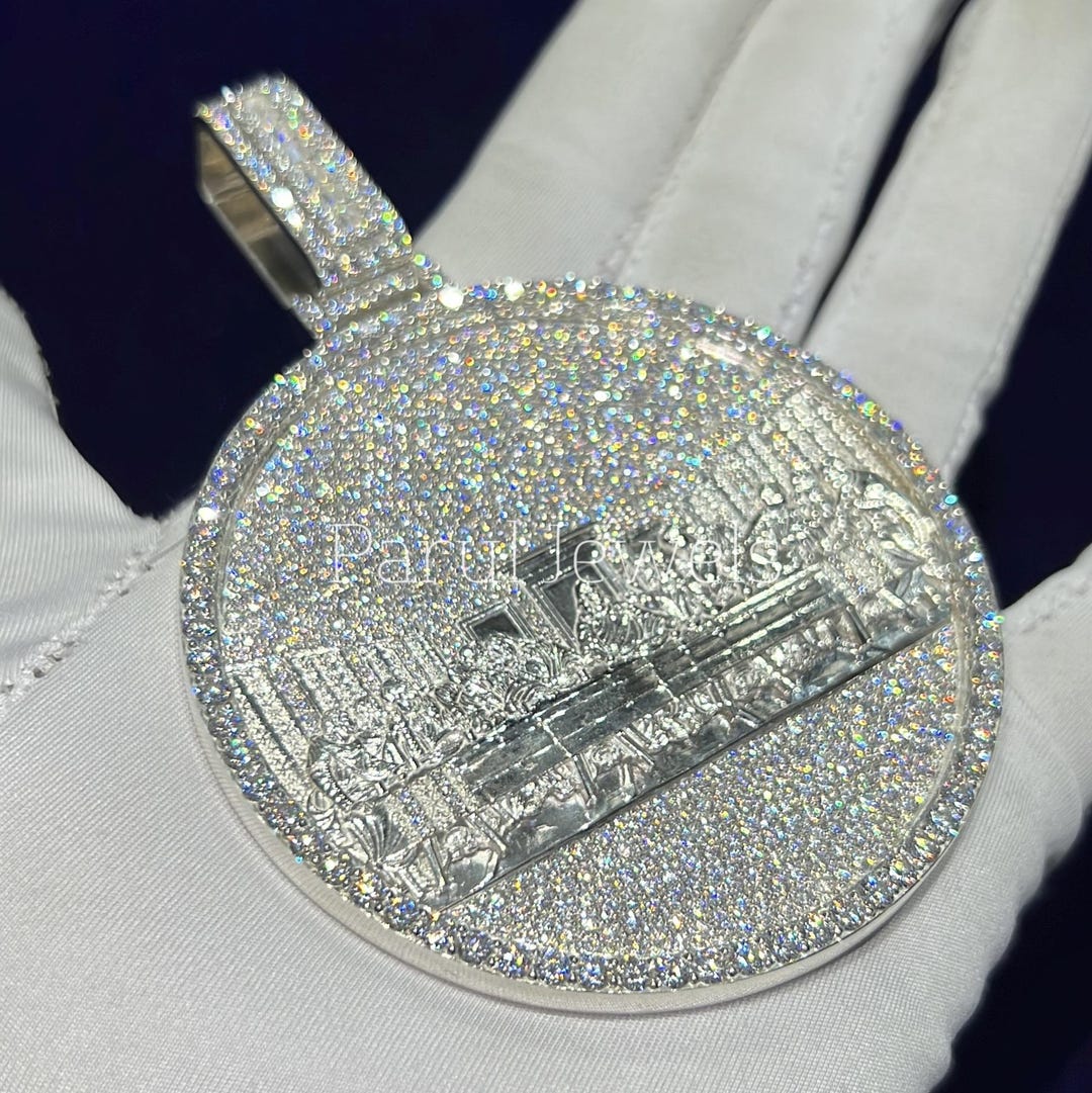 Iced Out Last Supper Diamond Pendant, Iced Out Jesus Face, Rapper ...
