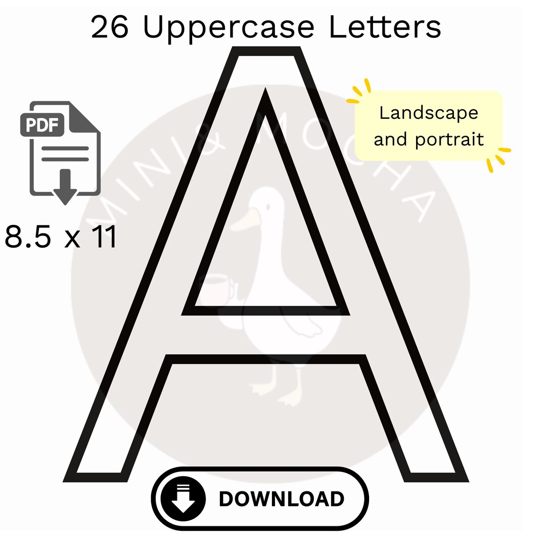 Uppercase Printable Letters, Capitol Letters, Alphabet PDF - Etsy