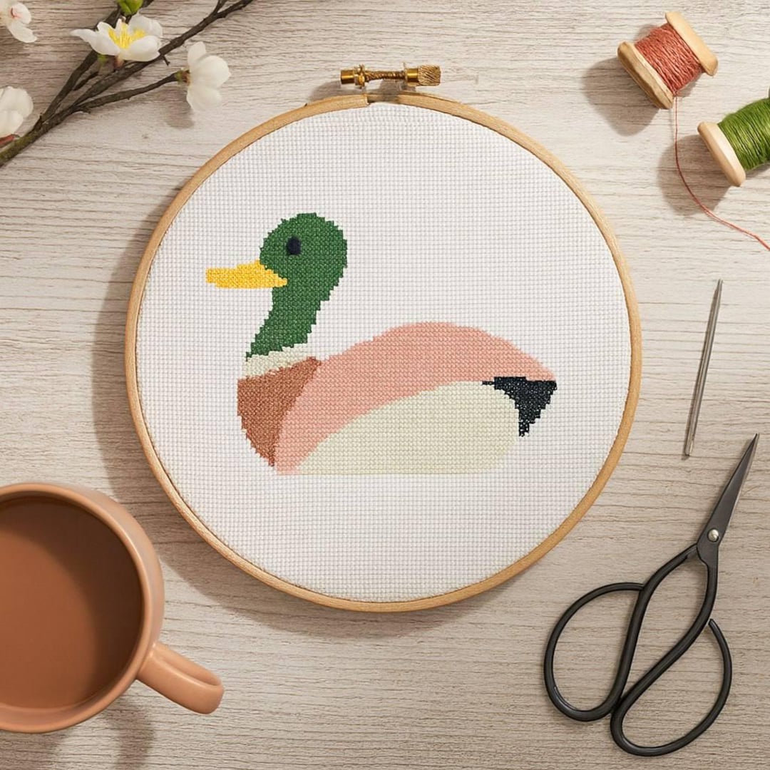 Minimalist Duck Cross Stitch PDF Pattern | Beginner Friendly - Etsy