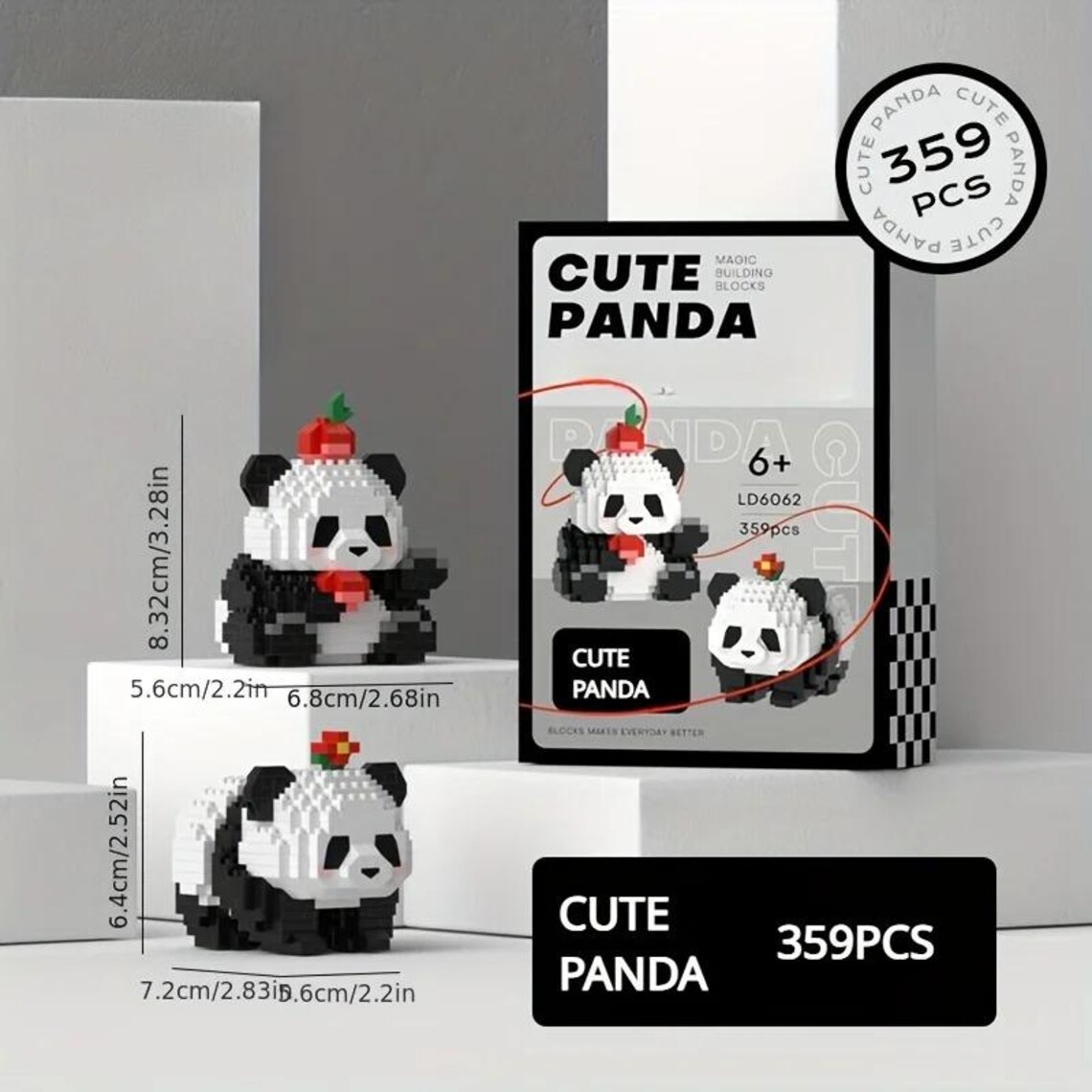 Cute Panda Building Blocks, Toys, Christmas Halloween Thanksgiving Day ...