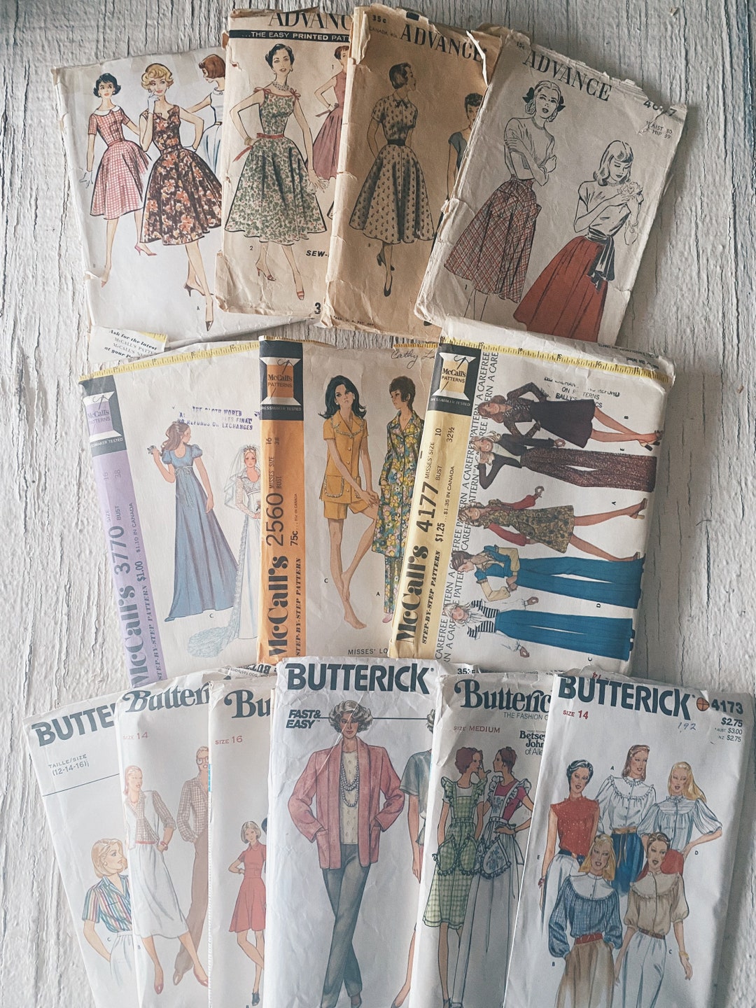 Vintage Women’s Patterns- Mccalls, Advance, Butterwick Vintage Sewing ...