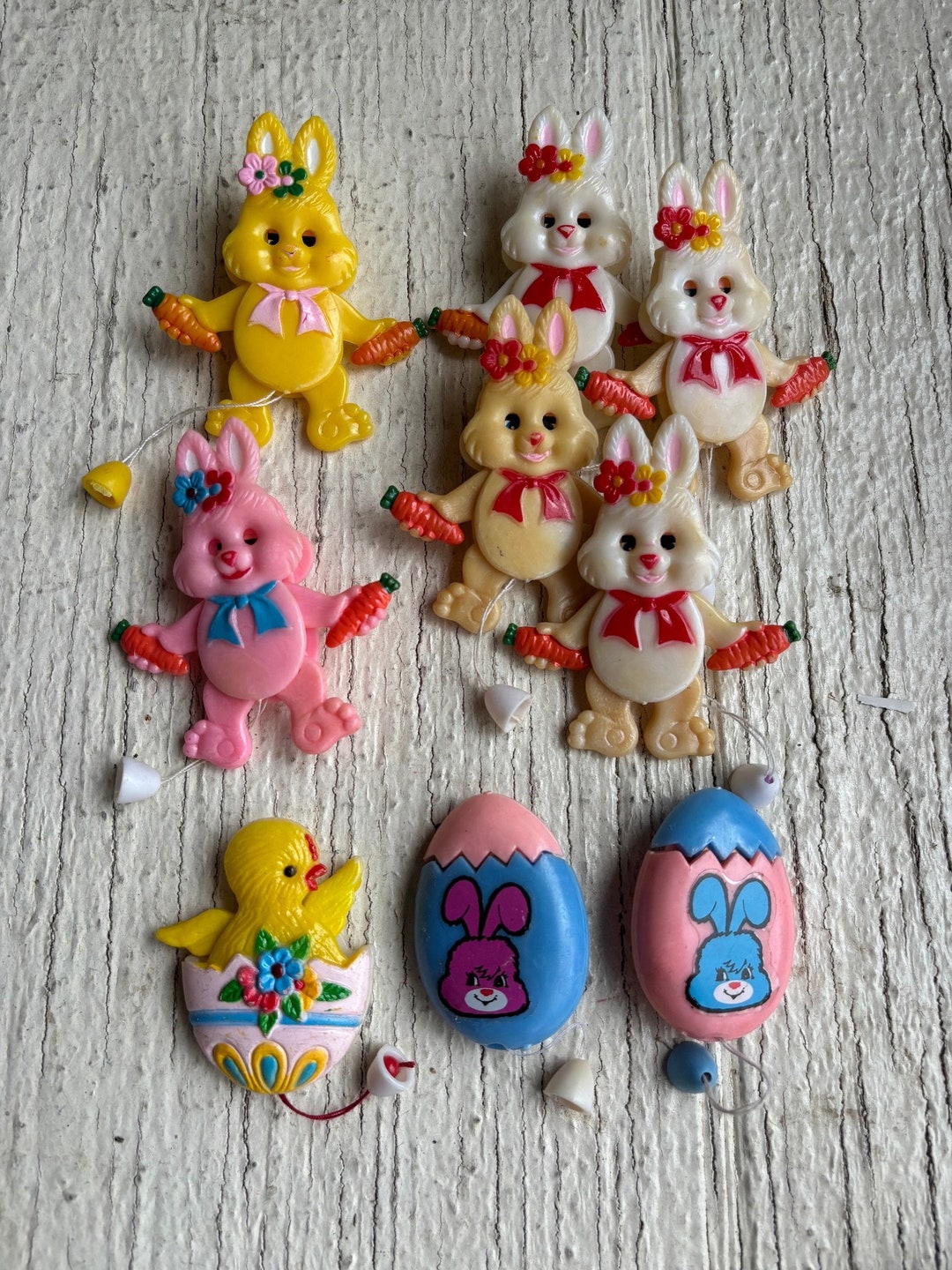 Vintage Easter Mechanical Pins Bunny Chick Egg (1) by Easter Unlimited ...