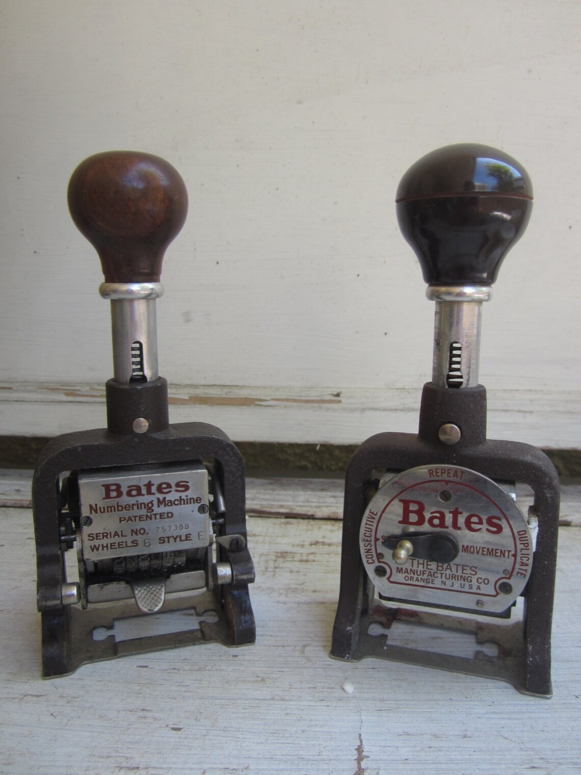 Vintage Bates Stamp Numbering Machine 2 Red and Black Ink - Etsy