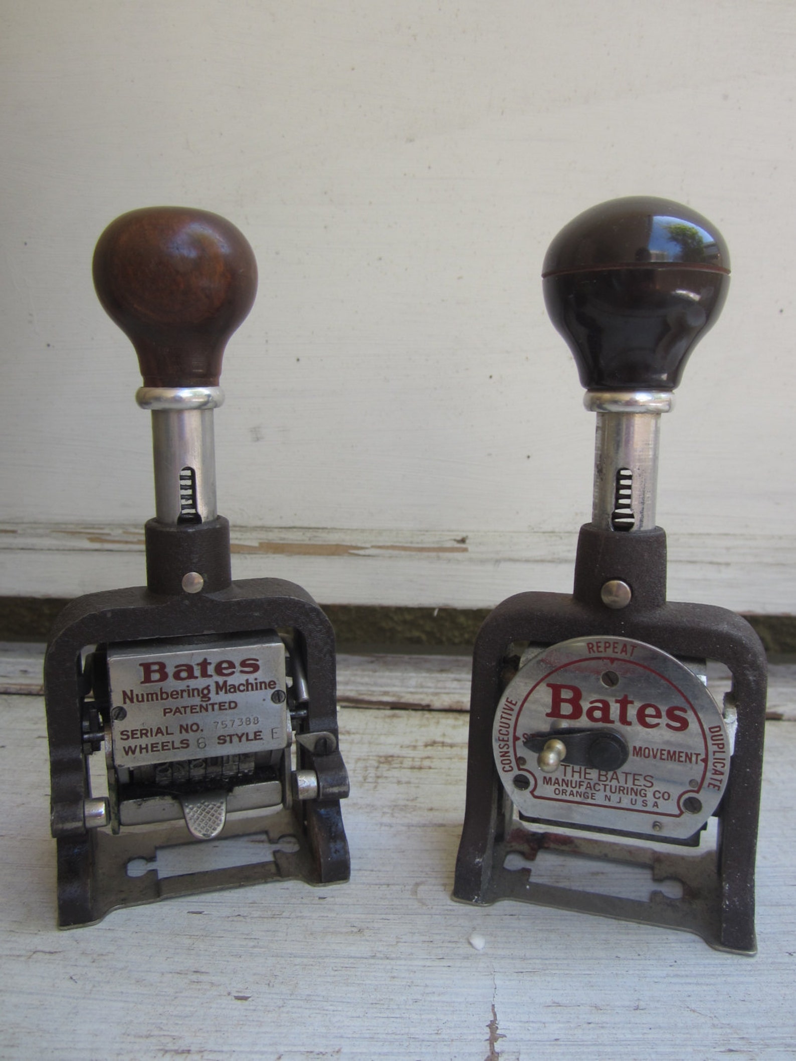 Vintage Bates Stamp Numbering Machine 2 Red and Black Ink - Etsy