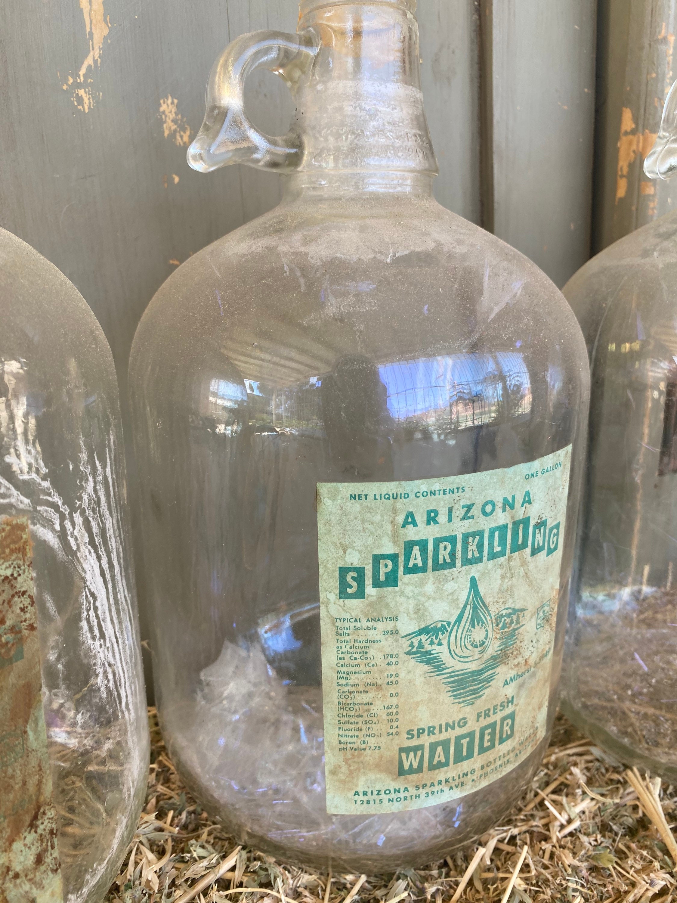 Vintage Glass Jug Growler Arizona Sparkling Water Jug, Clear ...