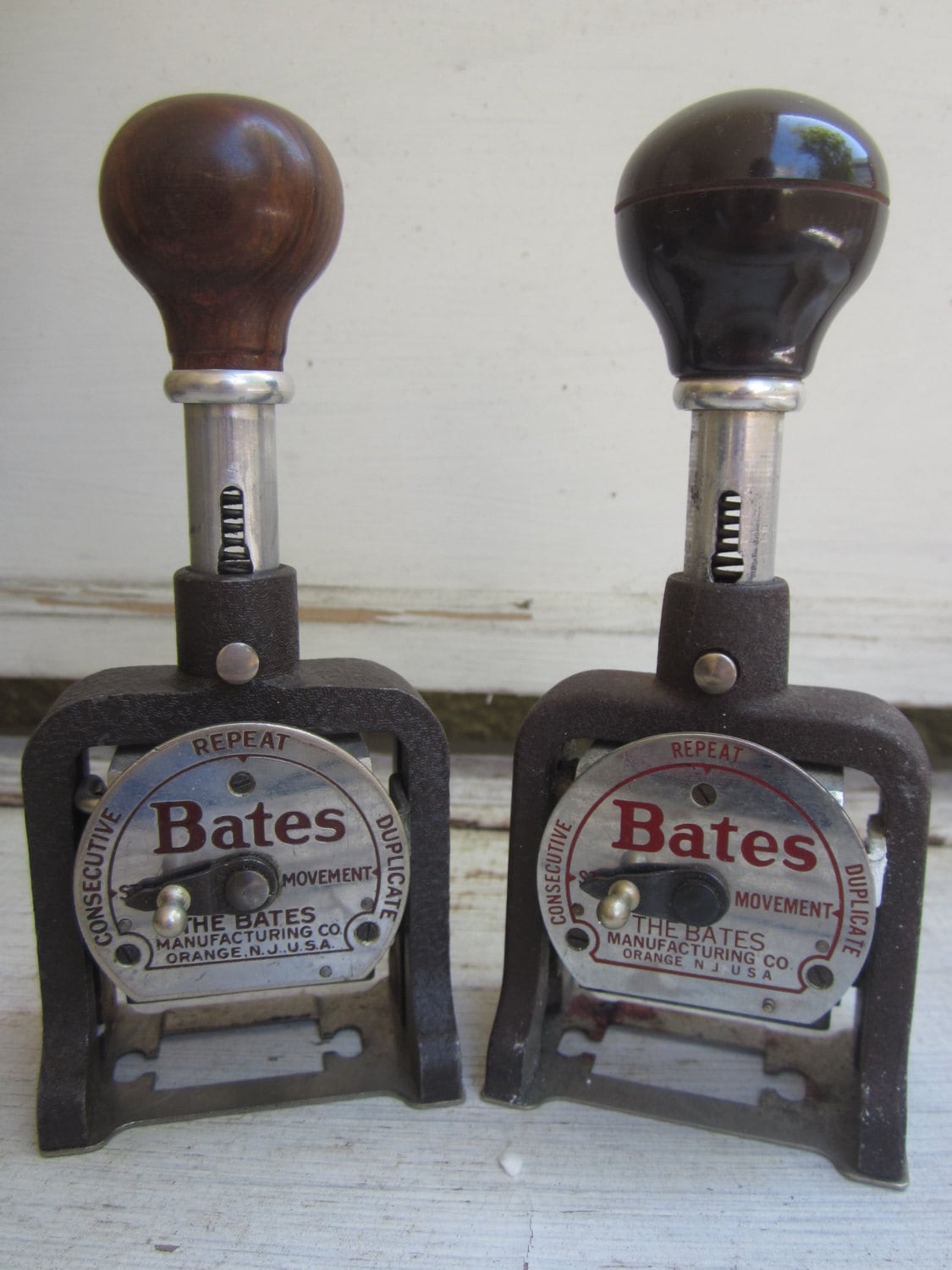 Vintage Bates Stamp Numbering Machine 2 Red and Black Ink, Bates ...