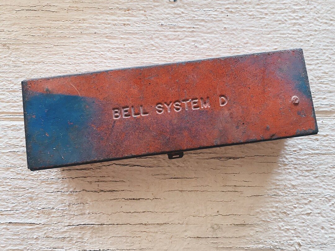 Vintage Bell System Metal Red Box, Metal Tin, Bright Red Metal Box ...