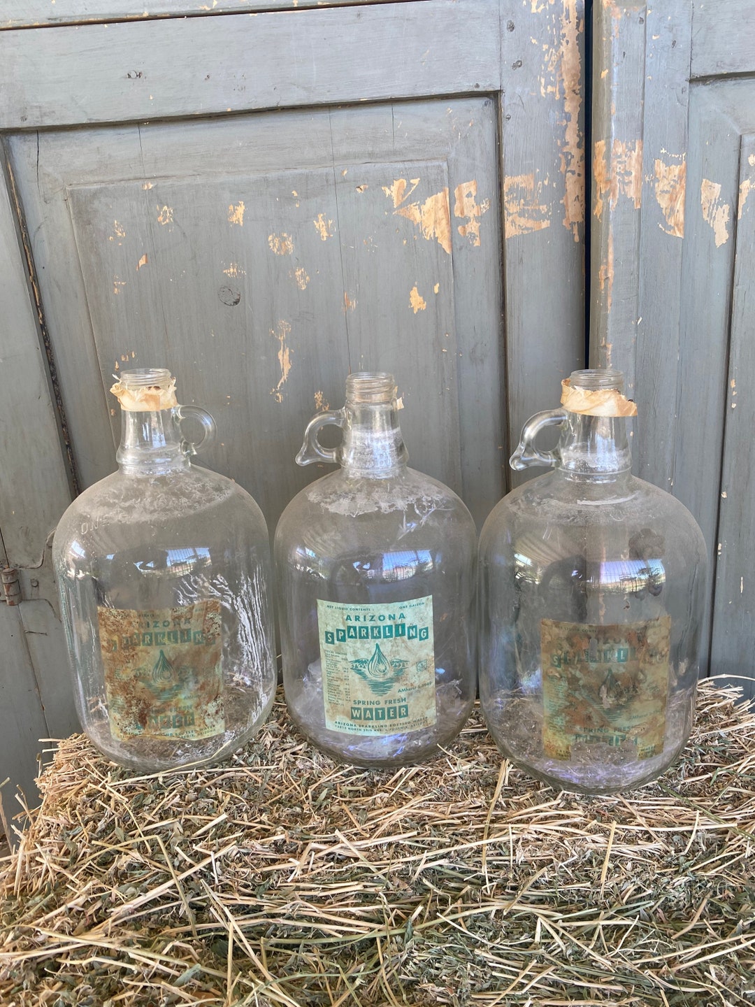 Vintage Glass Jug Growler- Arizona Sparkling Water Jug, Clear ...
