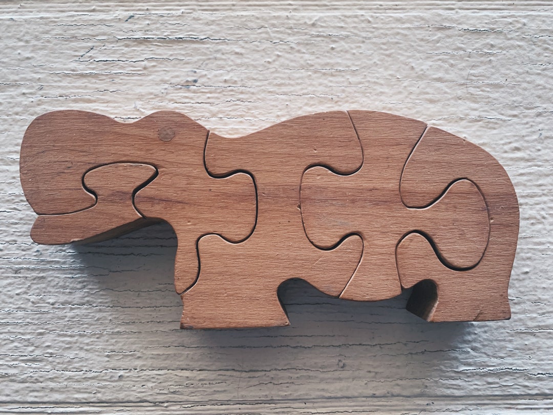 Vintage Wood Hippo Puzzle Vintage Childrens Toy, the Montgomery School ...