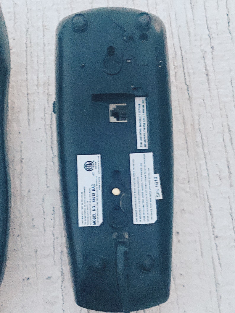 Vintage Black Push Button Phone, ETL, Wall Phone, Handset Black Cord ...