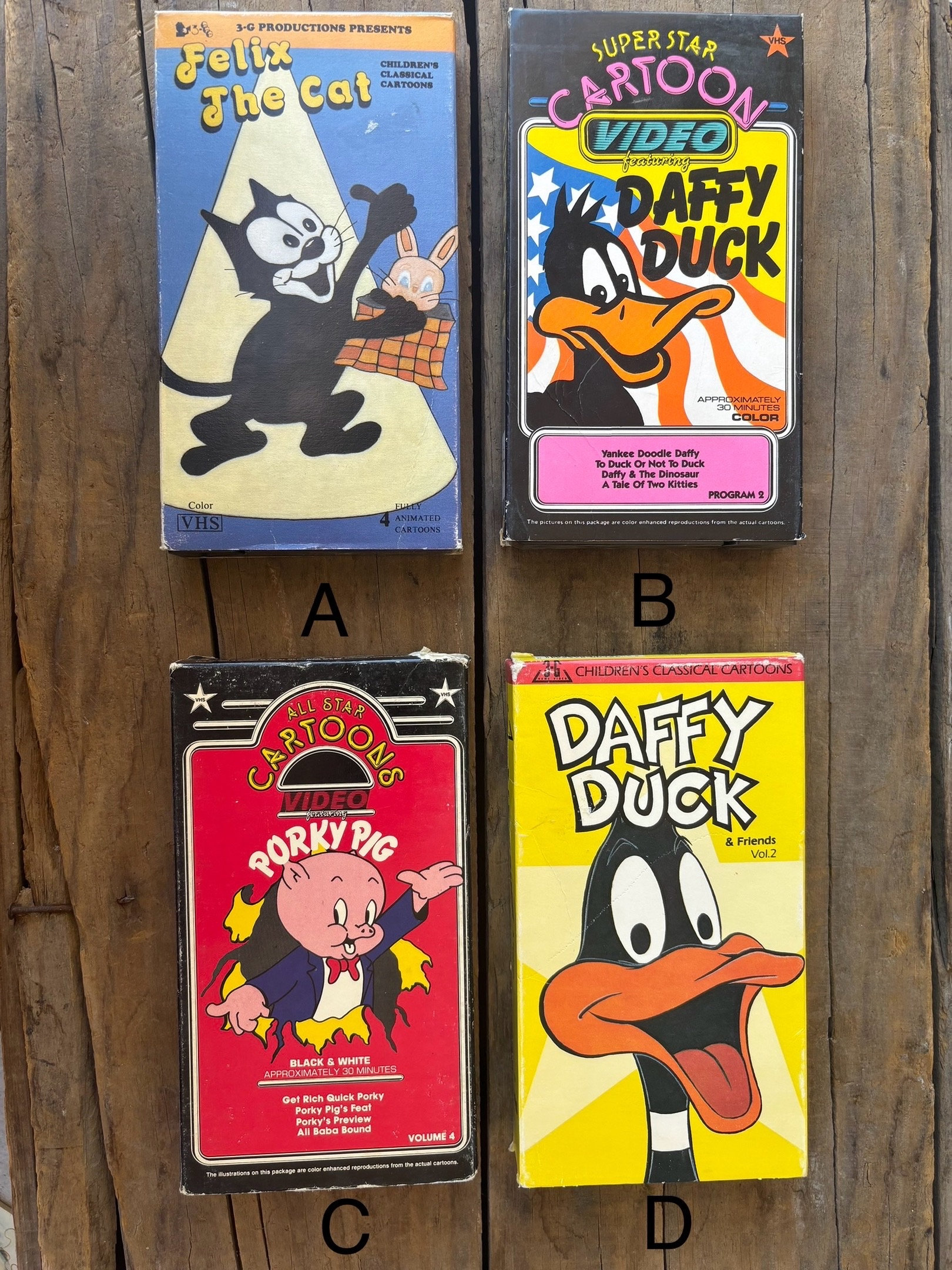 Vintage VHS Tape Looney Tunes, Felix the Cat, Daffy Duck, Porky Pig ...