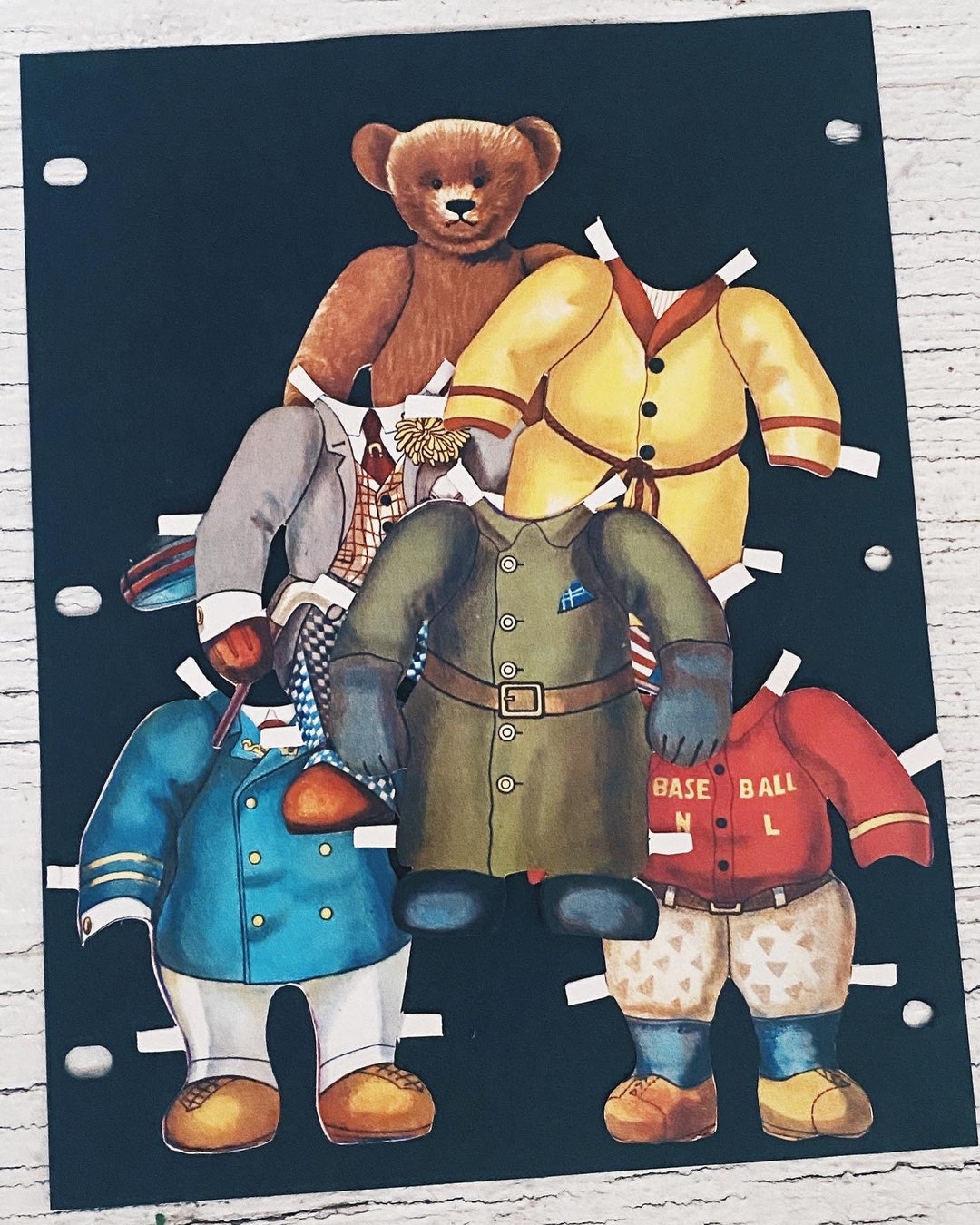 Vintage Paper Dolls Teddy Bear 1984 Merrimack Sailor, Military ...