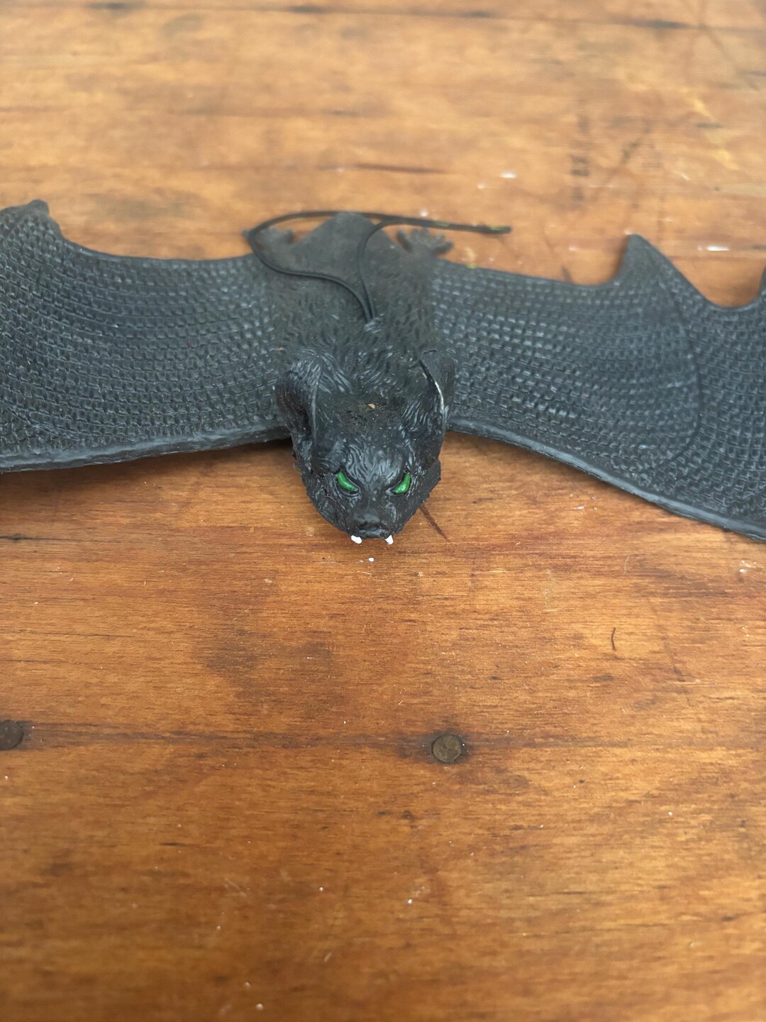 Vintage Rubber Bat Toy- Black Bat Halloween Decor, Kids Toy, Scary ...