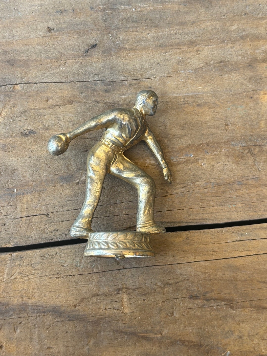 Vintage Trophy Topper, Bowling Trophy Golden Leaf Trophy Topper Golden ...