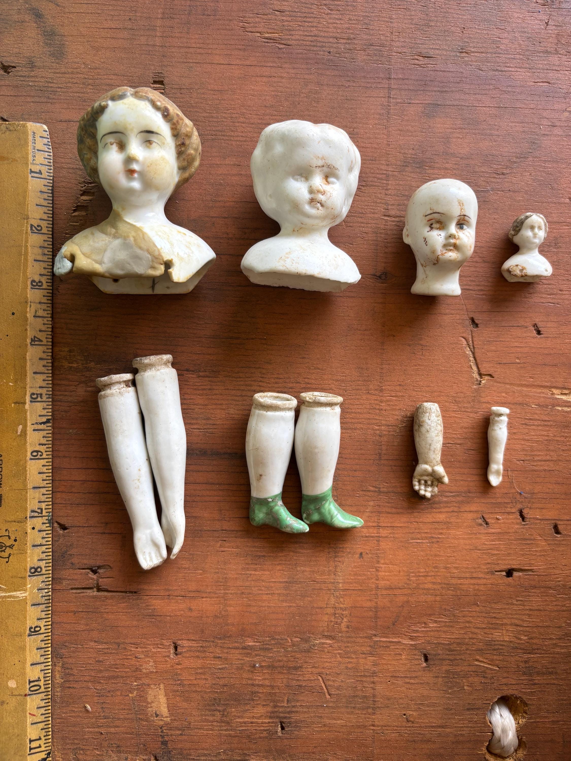 Vintage Small Doll Head, Porcelain Head, Glass Head, Bisque Head ...