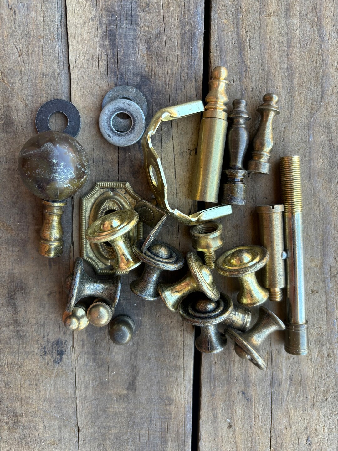 Vintage Hardware Lot, Vintage Drawer Handle, Random Set of Metal Pieces ...