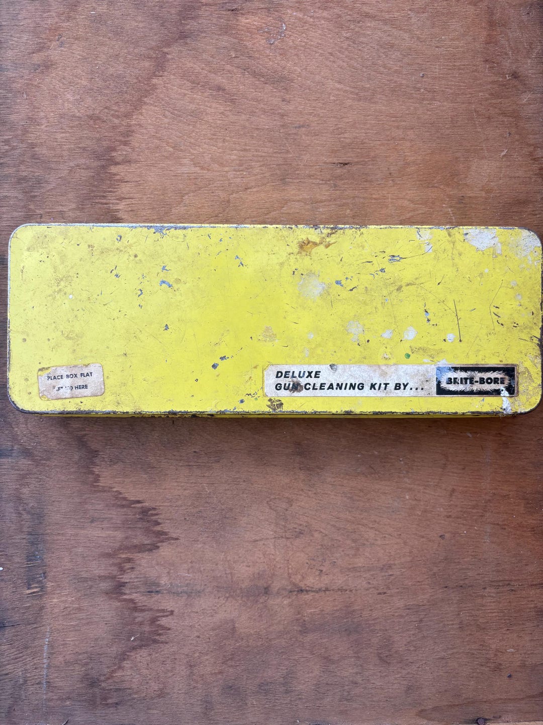 Vintage Brite Bore Metal Yellow Box, Metal Tin, Bright Yello Metal Box ...