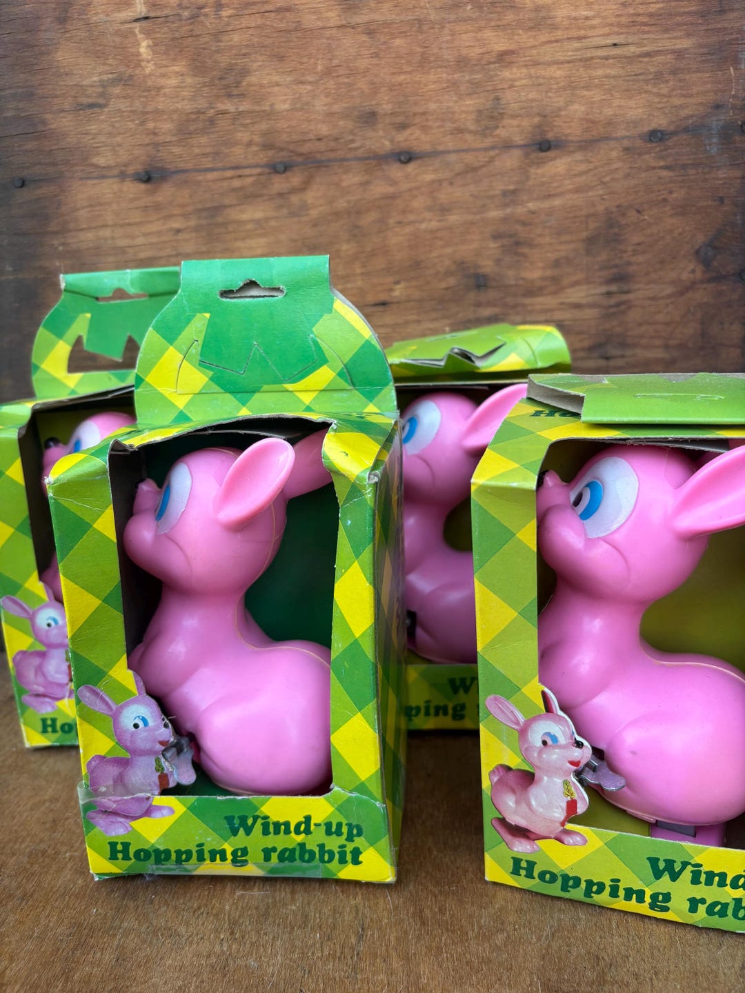 Vintage Wind up Toy Bunny Pink (1), Wind up Hopping Rabbit Easter ...