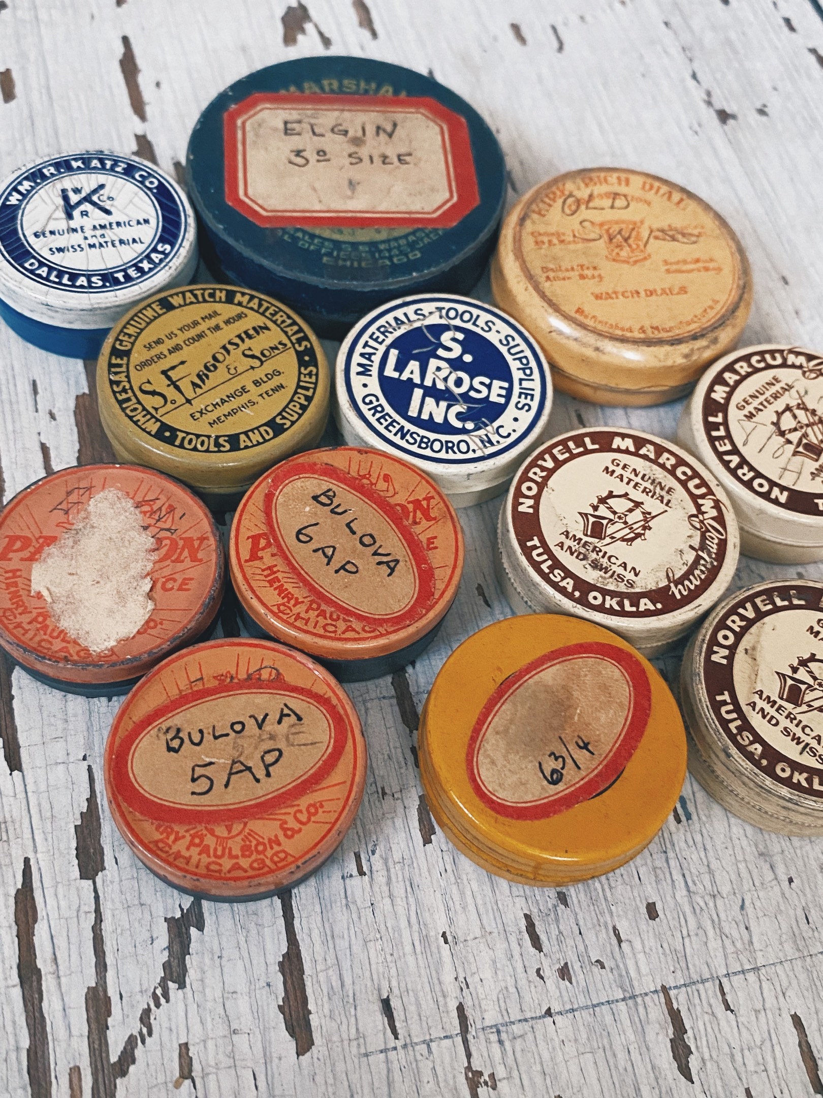 Vintage Small Circle Tins, Vintage, Tin Container, Kirk Rich Dial, WM ...