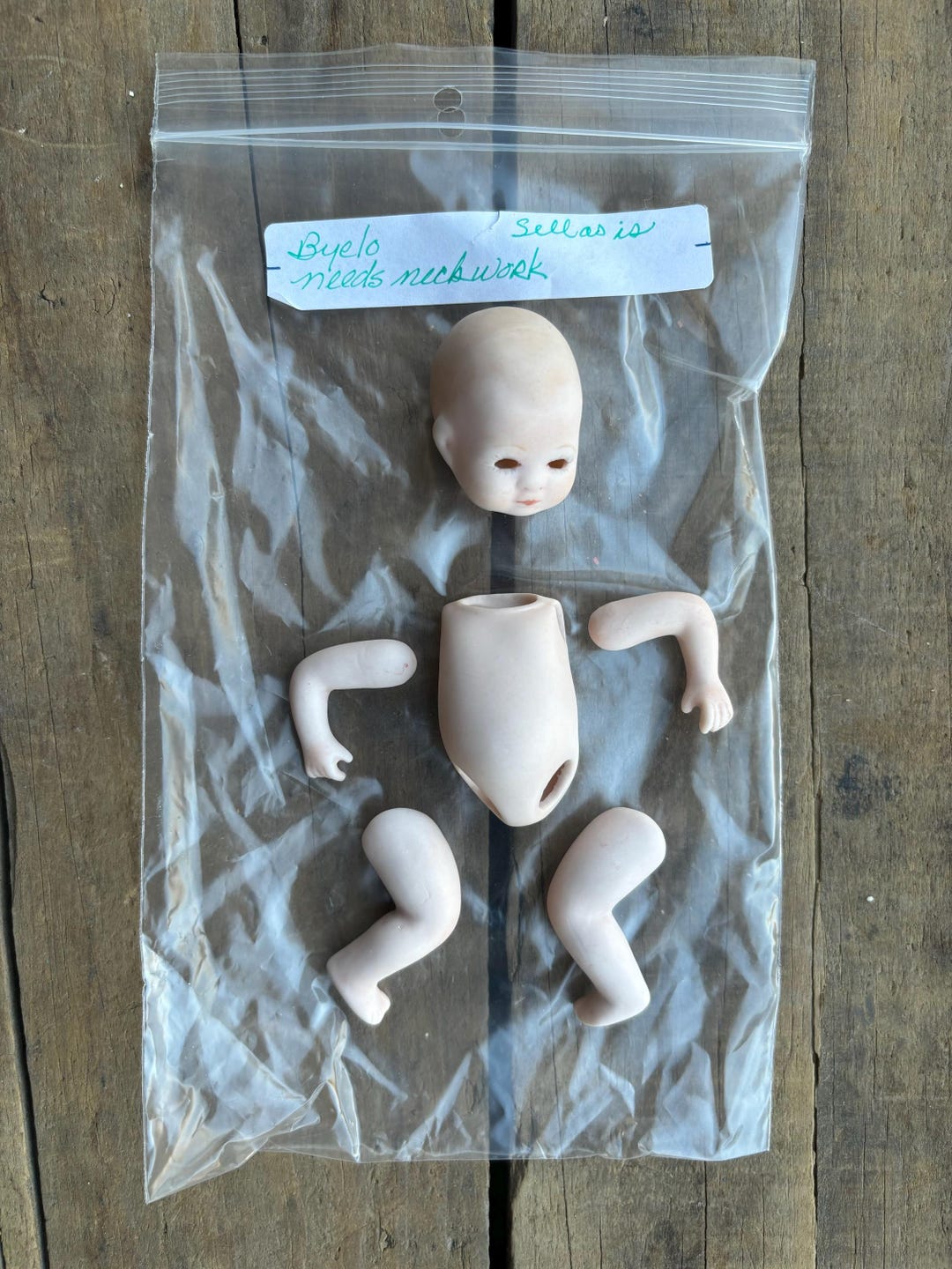 Vintage Bye-lo Doll Parts, Bisque Original Baby & Body French Choc ...