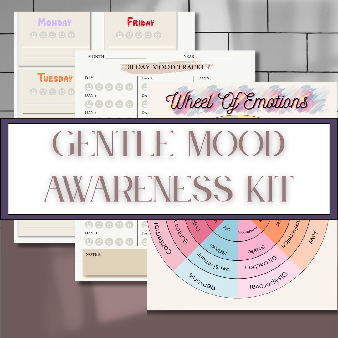 Printable Monthly, Daily Mood Tracker for Mental Health, 30-day Mood ...