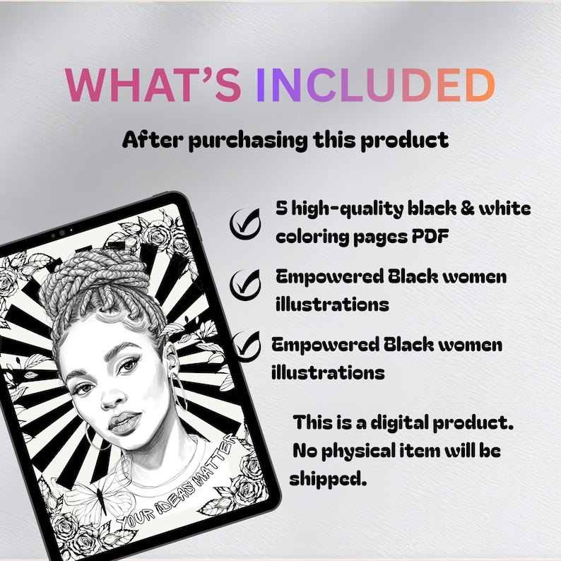 Printable Empowered Black Women Coloring Pages – Affirmation Art ...