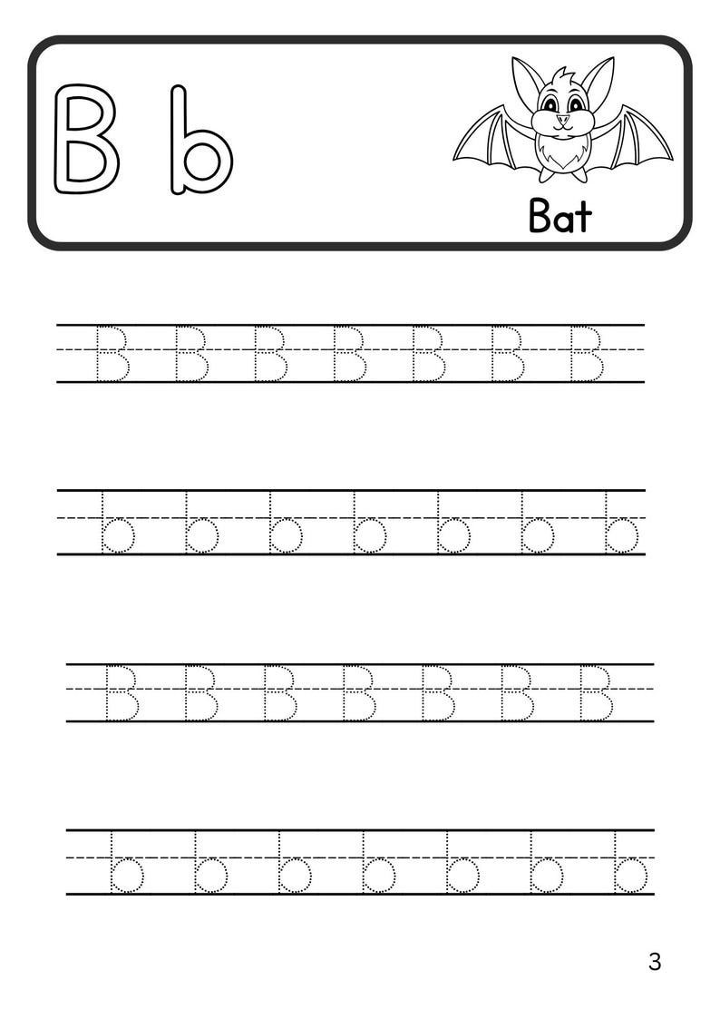 Alphabet Tracing Worksheet A-Z - Etsy