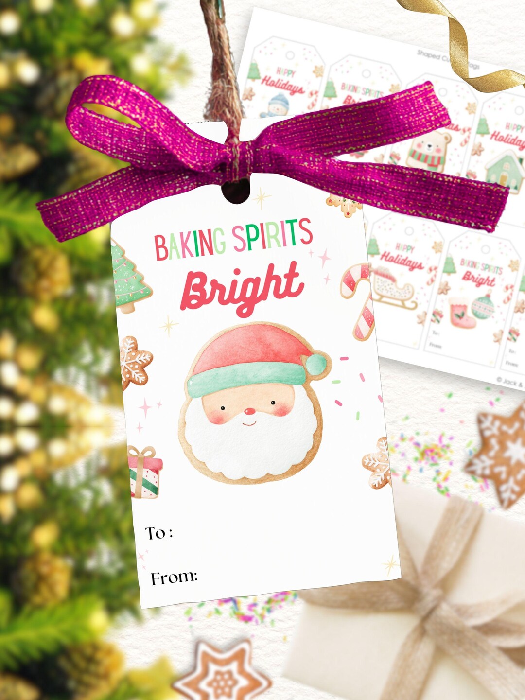 Printable Christmas Baking Gift Tags Cookie Themed Holiday Tags 3 ...