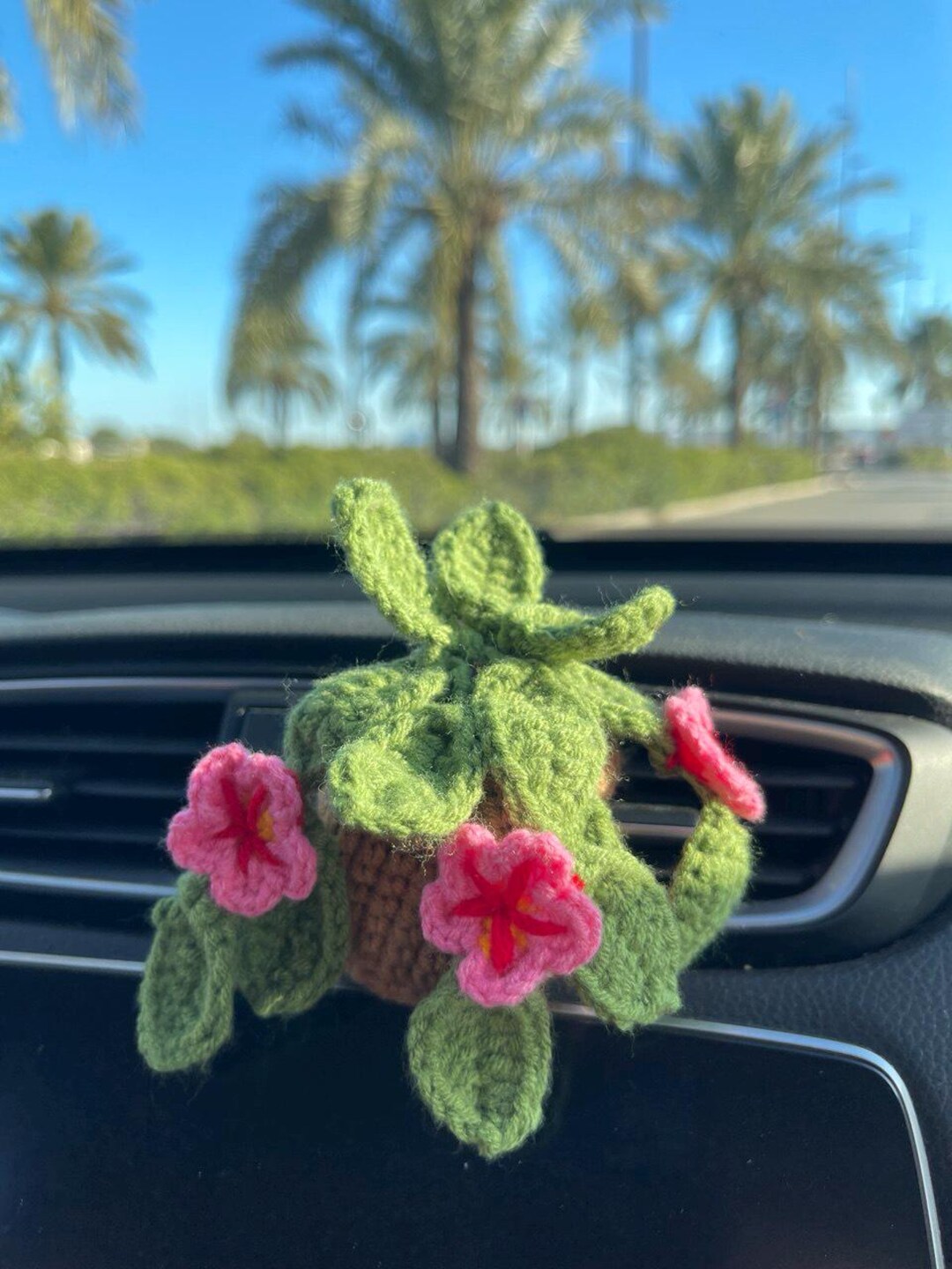 Car Hanging or Vent Clip Decor - Personalized for Driver– Crochet Plant ...