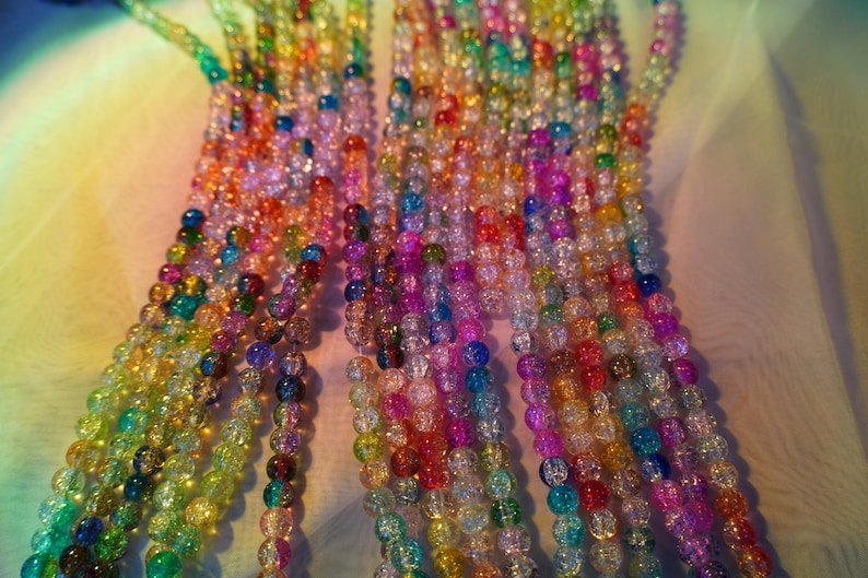 Handmade 6ft Glass Beaded Curtain Strand | Boho Fantasy Doorway Decor ...
