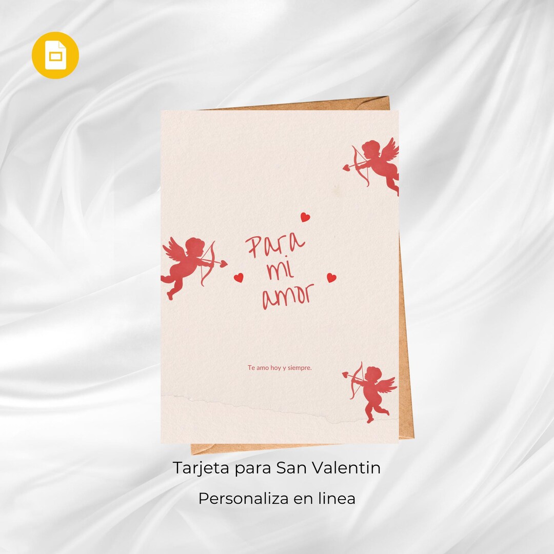 Vintage Valentine's Day Card in Spanish | Romantic Printable (instant ...