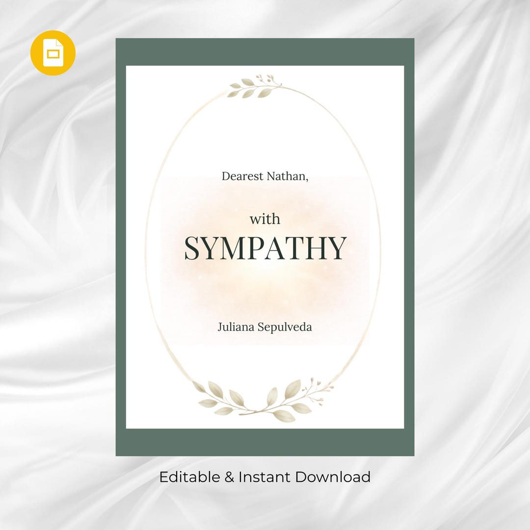 Minimalist Sympathy Card, 5x7 Printable Condolences (digital Download ...