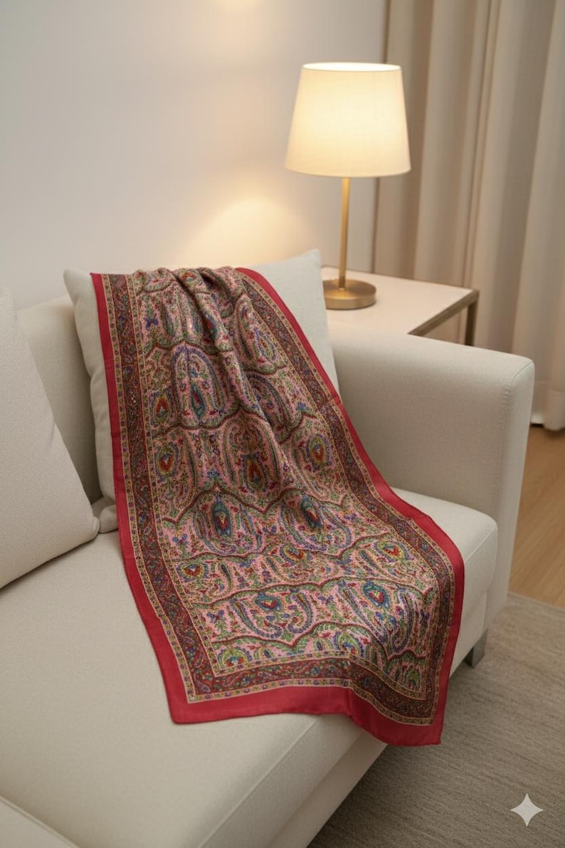 Indian Silk Fashion Scarf – Elegant Paisley Gift for Her | Lightweight ...