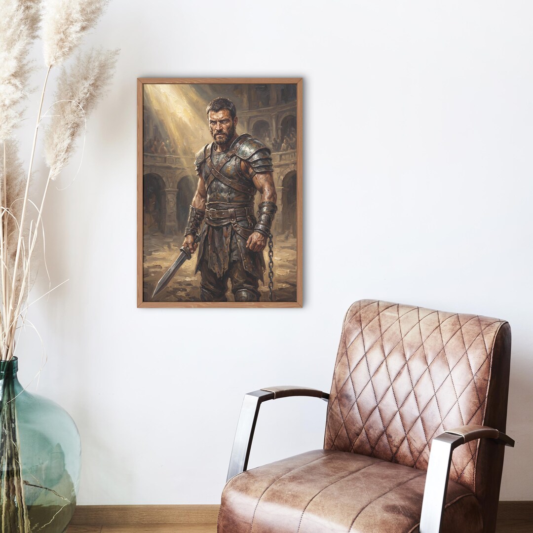 Spartacus Portrait, Gladiator Art, Gym Motivation,wall Decor, Ancient ...