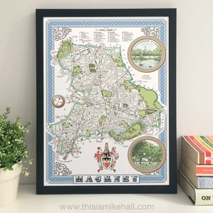 Hackney london Borough Illustrated Map Giclee Print - Etsy