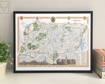 Crouch End london N8 Illustrated Map Giclee Print | Etsy UK