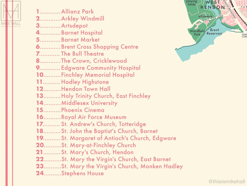 Barnet (london Borough) Retro Map Giclee Print - Etsy