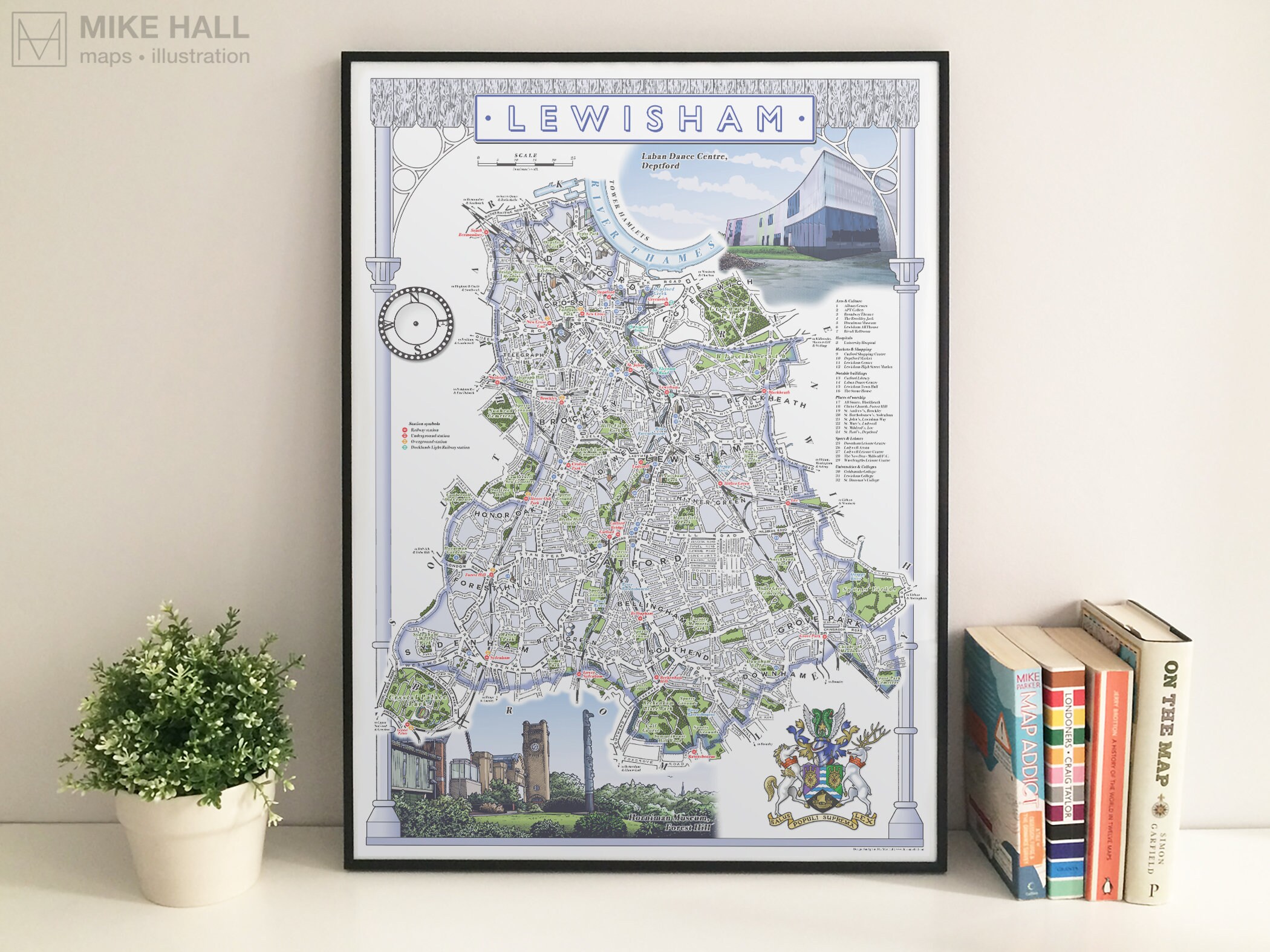 Lewisham (london Borough) Illustrated Map Giclee Print - Etsy