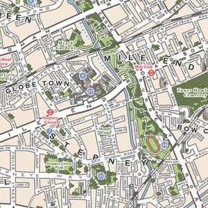 Tower Hamlets (london Borough) Illustrated Map Giclee Print - Etsy
