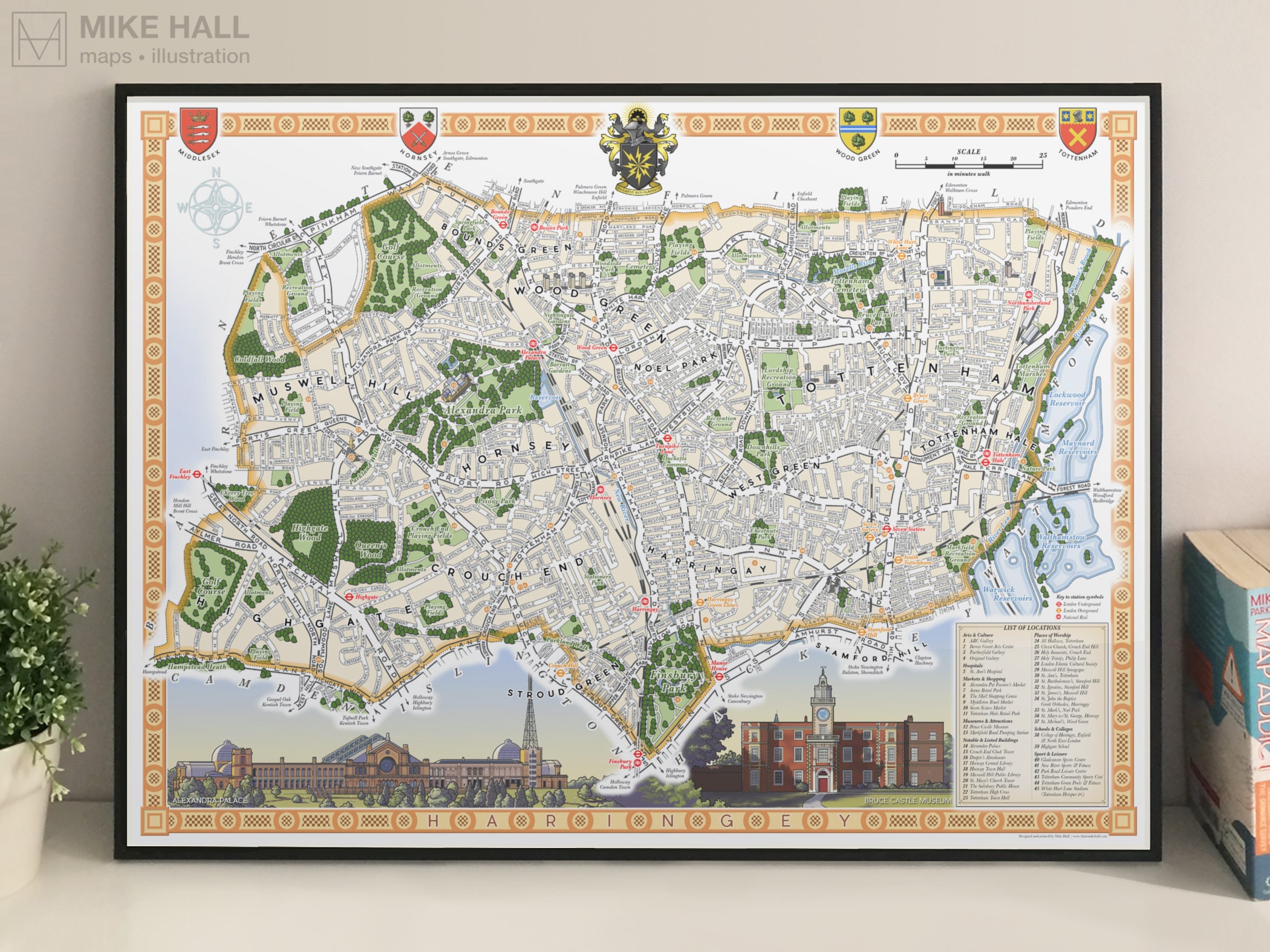 Haringey (london Borough) Illustrated Map Giclee Print - Etsy