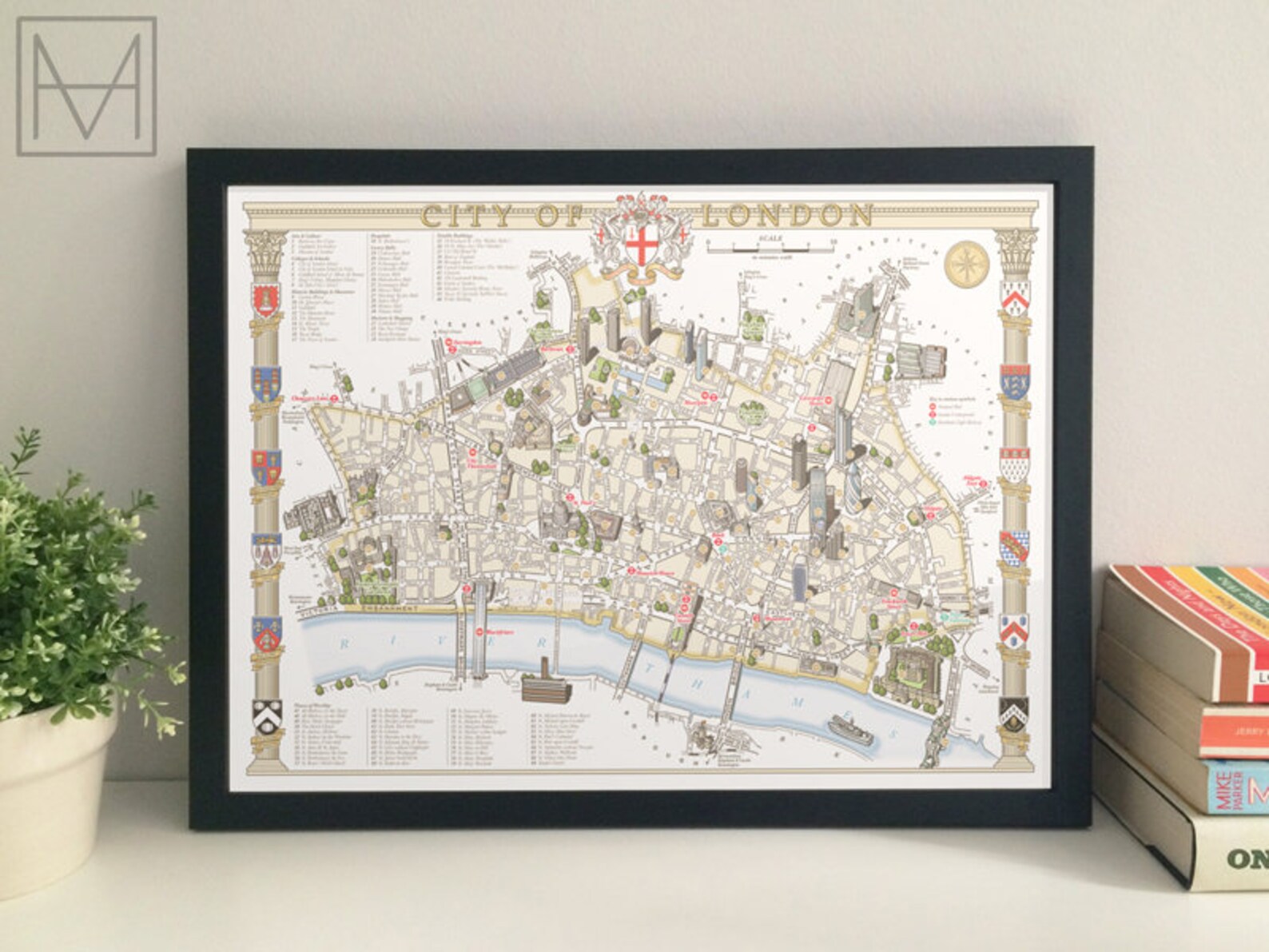 City of London Illustrated Map Giclee Print - Etsy