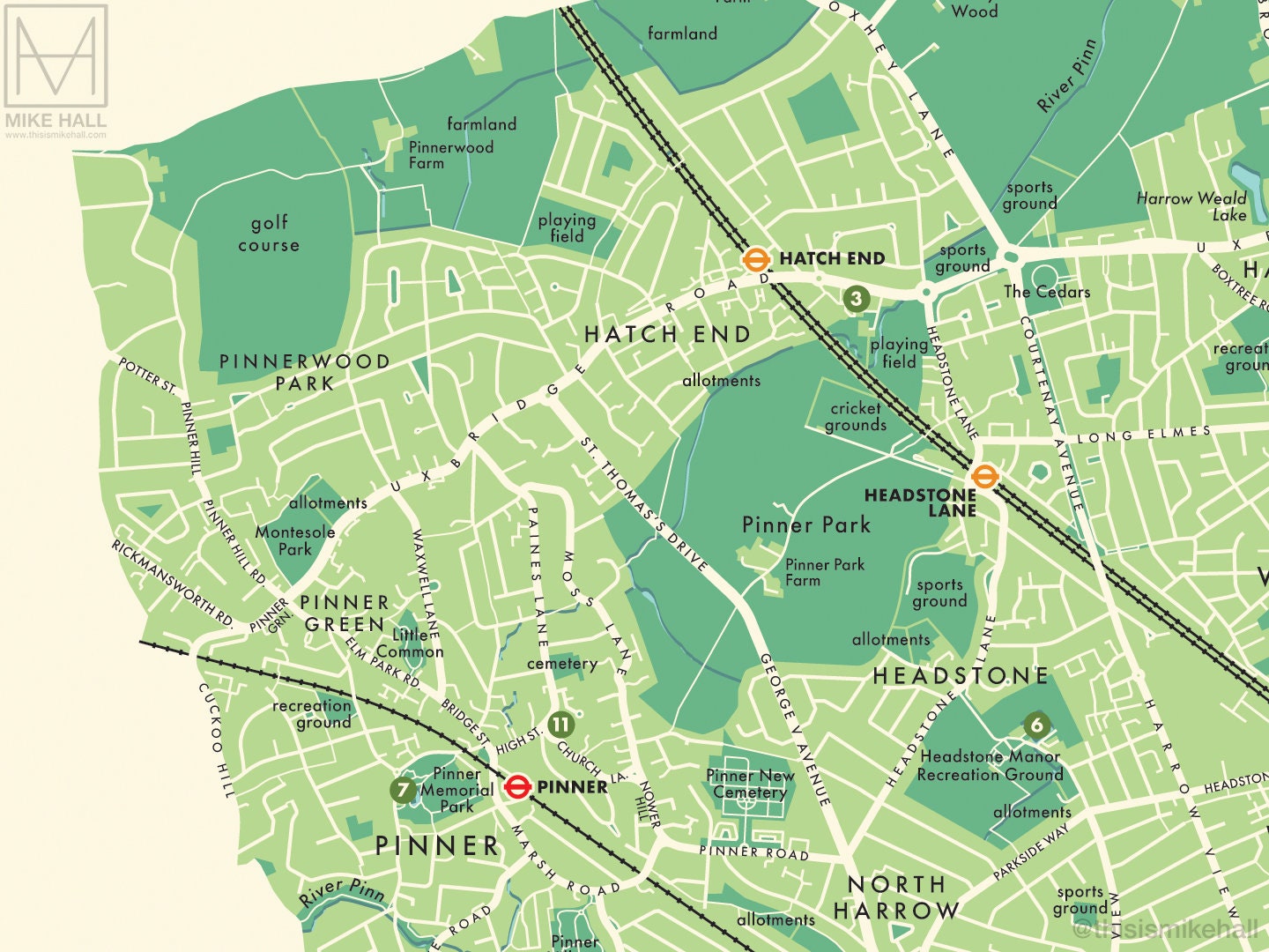 Harrow london Borough Retro Map Giclee Print - Etsy