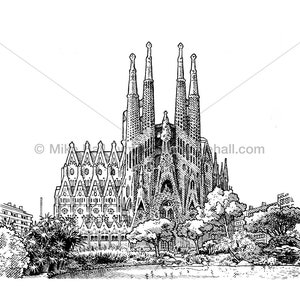 Sagrada Familia, Barcelona Giclee Print - Etsy