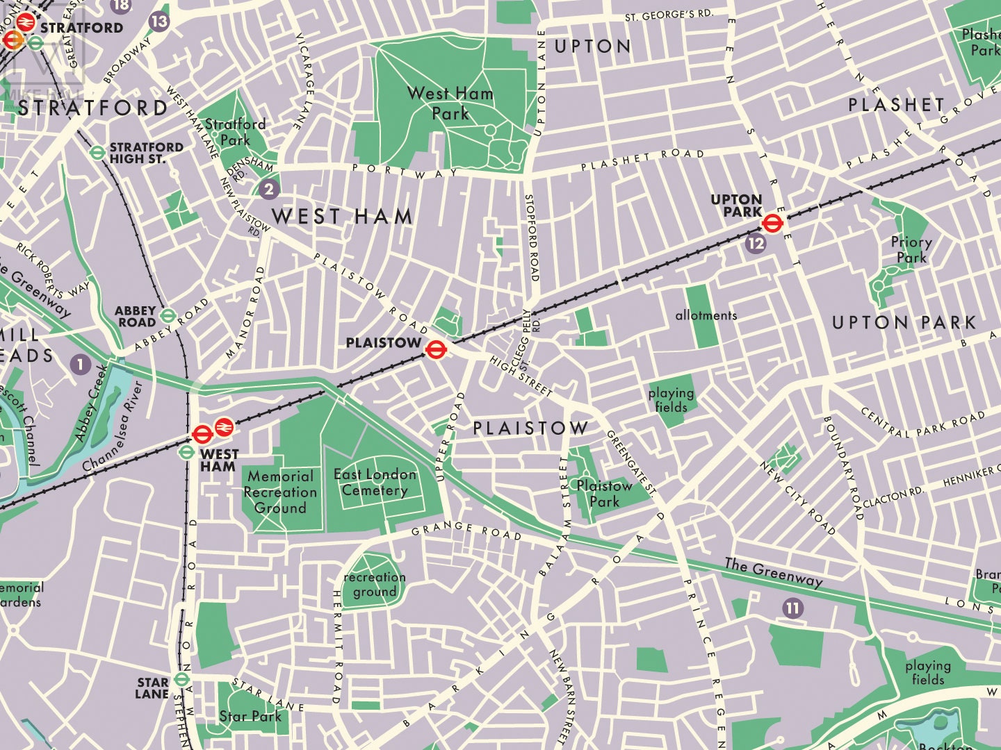 Newham (london Borough) Retro Map Giclee Print - Etsy UK